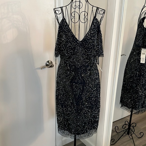 Aidan Mattox | Dresses | Nwt Aidan Mattox Beaded Cold Shoulder Evening ...